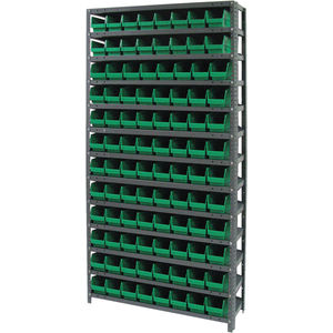75"H x 36"W x 18"D 96/QSB103 Green Bin Shelving Unit | Fastenal