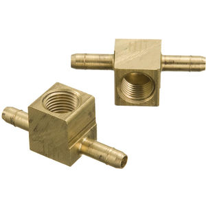 1/4" Tube x 1/8" Female NPT Brass Mini-Barb Branch Tee | Fastenal