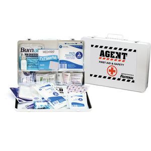 14"W x 2-1/2"D x 9-1/2"H 50-Person Agent® Metal ANSI 2015 First Aid Kit ...