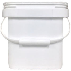 3gal White High-Density Poly Rectangular Pail w/ Plastic Handle 70 mil ...