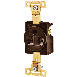 20A 250V 2P 3W 6-20 Brown Straight Narrow Body Single Receptacle | Fastenal