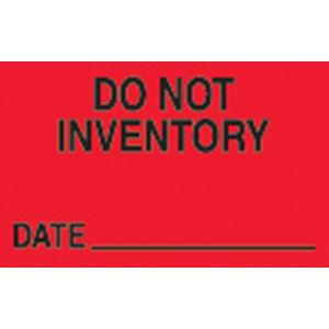 1-1/4" x 2" Fluorescent Red "Do Not Inventory - Date" Adhesive Label ...