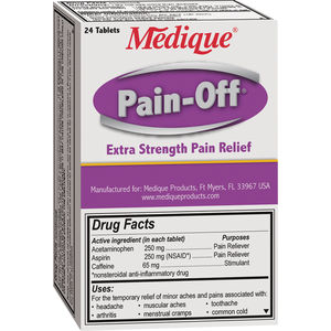 200mg MEDIQUE PAIN-OFF Pain Relief 2 Tablet Packet | Fastenal