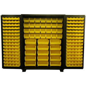 60"W x 24"D x 78"H Gray 203 Bin Solid Door Bin Storage Cabinet | Fastenal