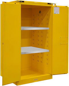 60gal Capacity Yellow Steel Agent® 2-Shelf Self-Close Standard ...