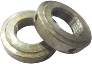 M28-1.5 DIN 1816 Class 5 Bright Finish Steel Shaft Nut w/ Pin Holes ...