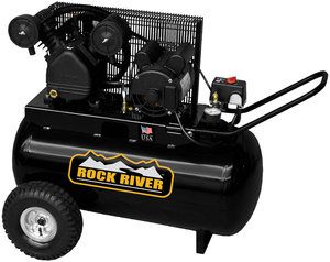 120/240V 20 Gallon Rock River® Horizontal Belt Drive Portable Air ...