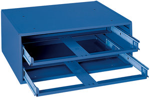 20-1/4"W x 15-7/8"D x 7-7/8"H Blue 2 Drawer Large Scoop Compartment ...